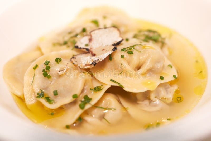 Ravioli with Herbs and Sliced Truffle Stock Image - Image of truffle ...