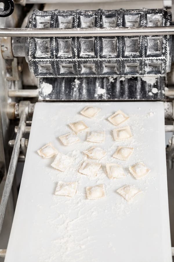 Ravioli Pasta on Automated Machine Stock Image - Image of manufacturing ...