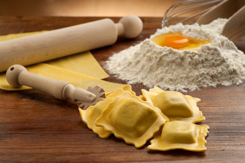 Ravioli pasta homemade stock photo. Image of rolling - 13784486