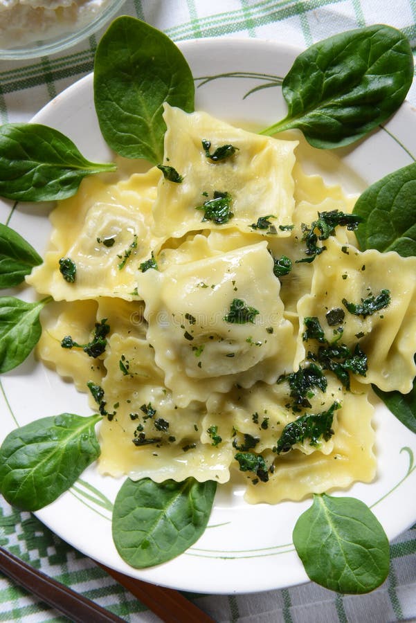 Ravioli with spinach stock image. Image of homemade, mediterranean ...