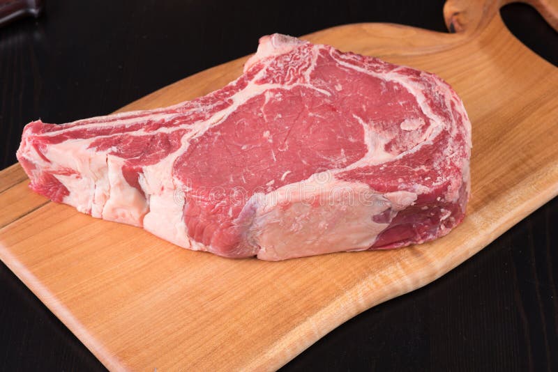Raw Aged Grass Fed Prime Rib Meat Stock Image - Image of aged, cutting ...