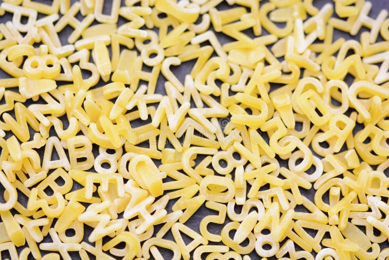 Pasta Noodles In Alphabet Shapes Stock Image - Image of white ...