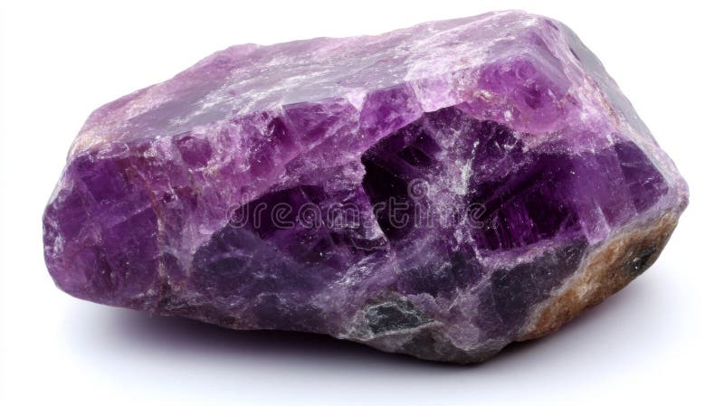 Raw Amethyst Crystal Cluster on White Background Stock Illustration ...