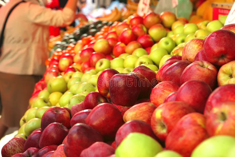 Raw Apple Heaps Perspective Stock Photo - Image of ingredient, food ...