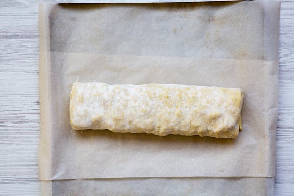 Raw Apple Pie or Strudel, Top View. Stock Photo - Image of inside ...