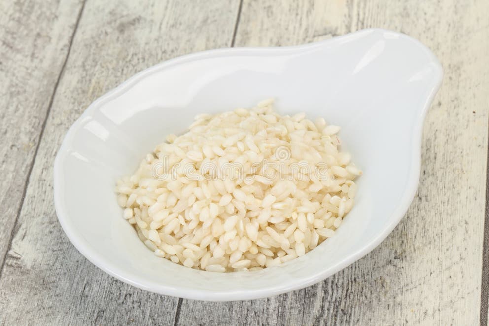Arborio Rice for Italian Risotto Stock Image - Image of organic, bowl ...