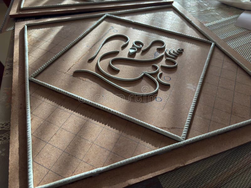 Raw Artwork Making of Ganesha on a Cardboard Using Clay Closeup Stock ...