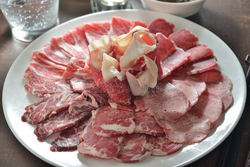 Raw assorted Beef roll stock image. Image of drink, pork - 89293155