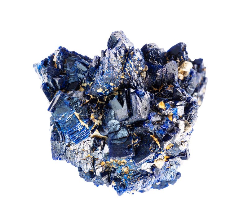 Raw Azurite Mineral Crystals Cutout on White Stock Photo - Image of ...