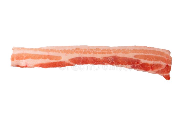 Raw Bacon Slices Isolated on a White Background Stock Photo - Image of ...