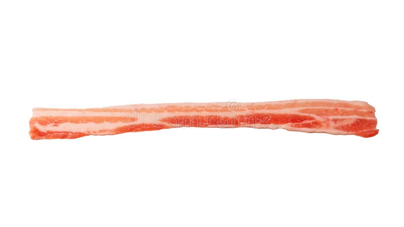 Raw Bacon Slices Isolated on a White Background Stock Image - Image of ...