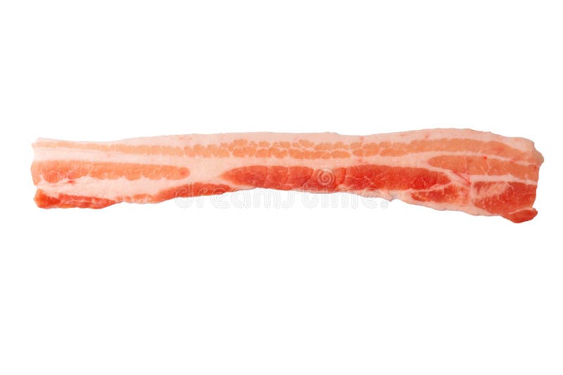 Raw Bacon Slices Isolated on a White Background Stock Photo - Image of ...