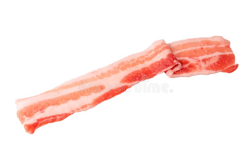 Raw Bacon Slices Isolated on a White Background Stock Photo - Image of ...