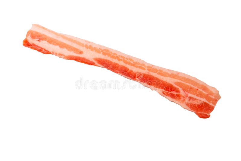 Raw Bacon Slices Isolated on a White Background Stock Image - Image of ...