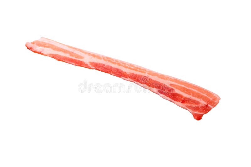 Raw Bacon Slices Isolated on a White Background Stock Photo - Image of ...