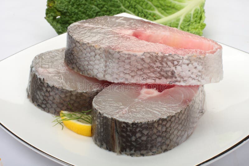 Raw Barracuda slices stock image. Image of green, biological - 36377467