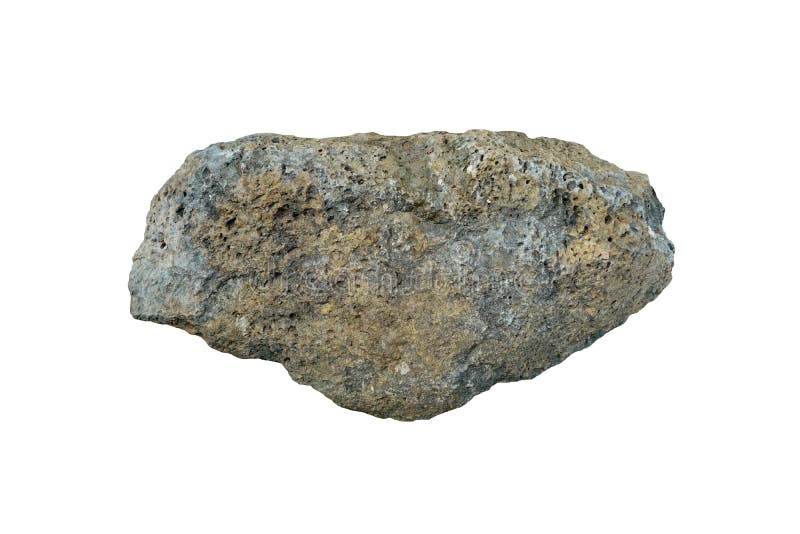 Raw Basalt Extrusive Igneous Rock Isolated on White Bakground. Stock ...