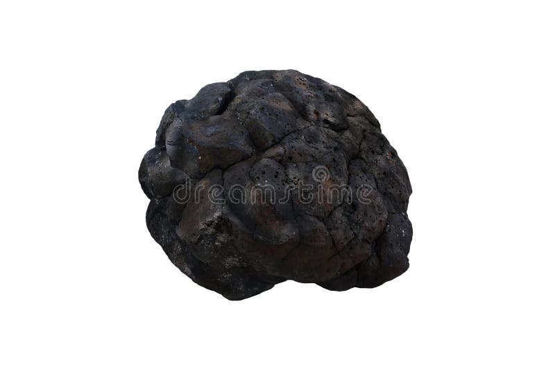 Raw Basalt Rock Stone Isolated on White Background. Aphanitic (fine ...