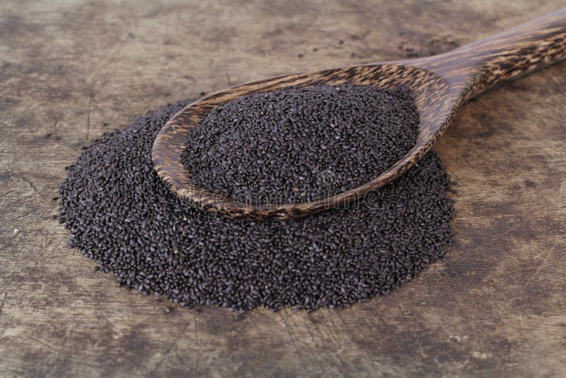 Raw Basil Seed, Herb in Thai Stock Image - Image of digestive, biennial ...