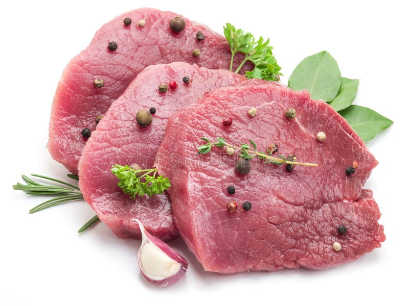 Raw Beaf Steaks with Spices. Stock Photo - Image of fresh, pepper: 60592536