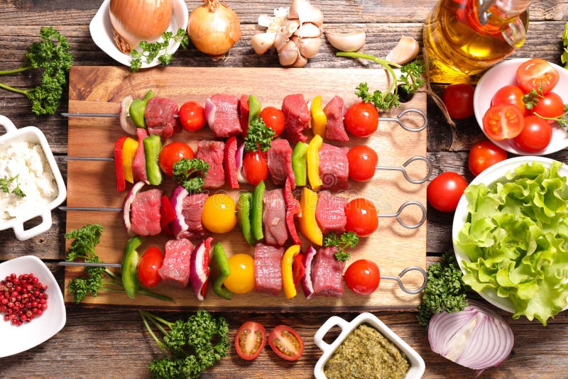 Raw beef,barbecue stock photo. Image of herb, tomato - 70623248