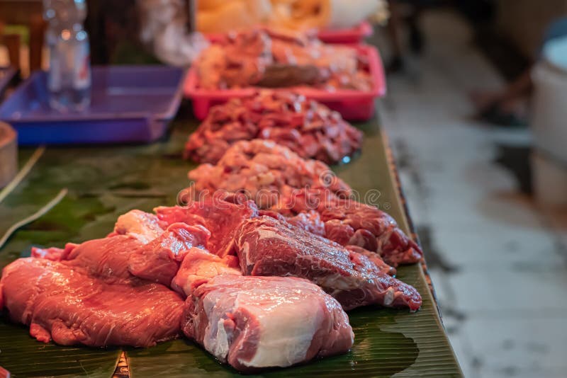 Raw Beef that is Bought and Sold by Traders in a Traditional Market ...