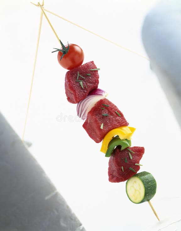 Raw beef brochette stock photo. Image of vegetable, meat - 23704556