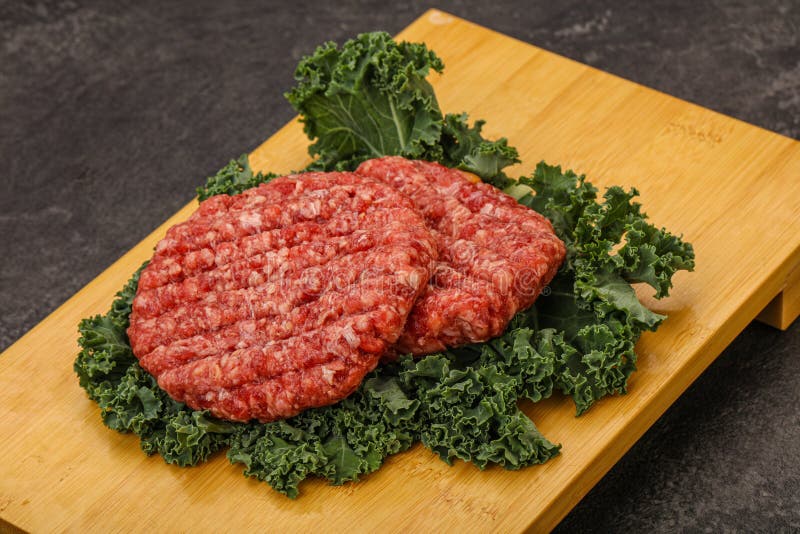 Raw Beef Burger Cutlet for Cooking Stock Photo - Image of cutlet, board ...