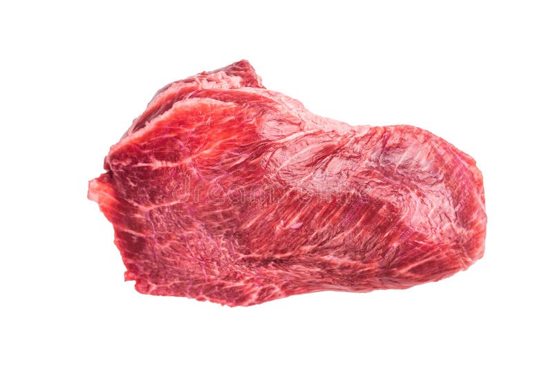 Raw Beef Cheeks, Fresh Veal Meat Isolated on White Background. Top View ...