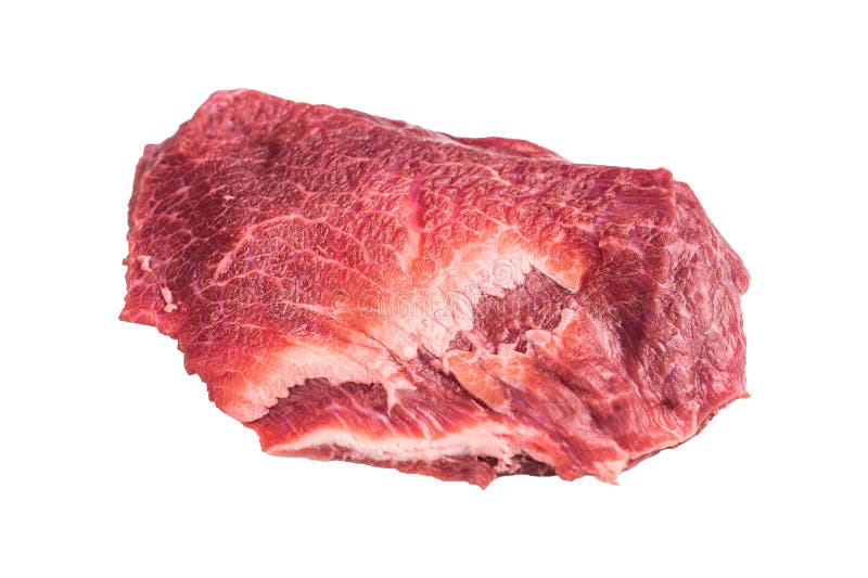 Raw Beef Cheeks, Fresh Veal Meat Isolated on White Background. Top View ...