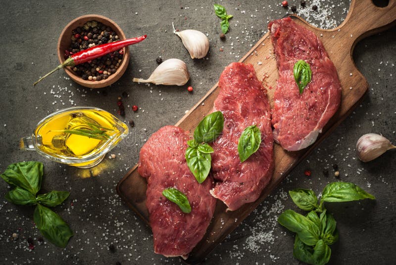 Raw beef chop stock image. Image of seasoning, cooking - 77272945