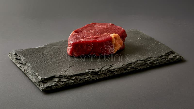 Raw Beef Filet Mignon Steaks on Dark Rustic Board, Black Angus Meat ...
