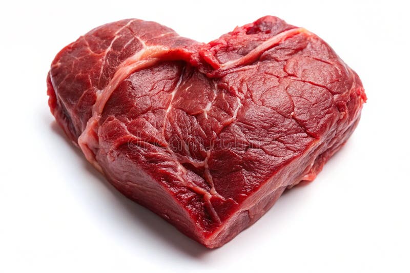 Raw Beef Heart in Sharp Detail, Isolated on White Background Stock ...
