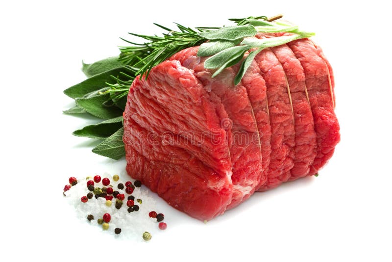 Raw beef isolated on white stock image. Image of nutrient - 28799297
