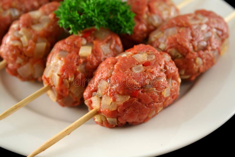 Raw Beef Kofta 2 stock image. Image of flavorful, main - 3083399