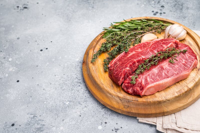 Raw Beef Marbled Steak, Australian Oyster Top Blade Steak. Grey ...