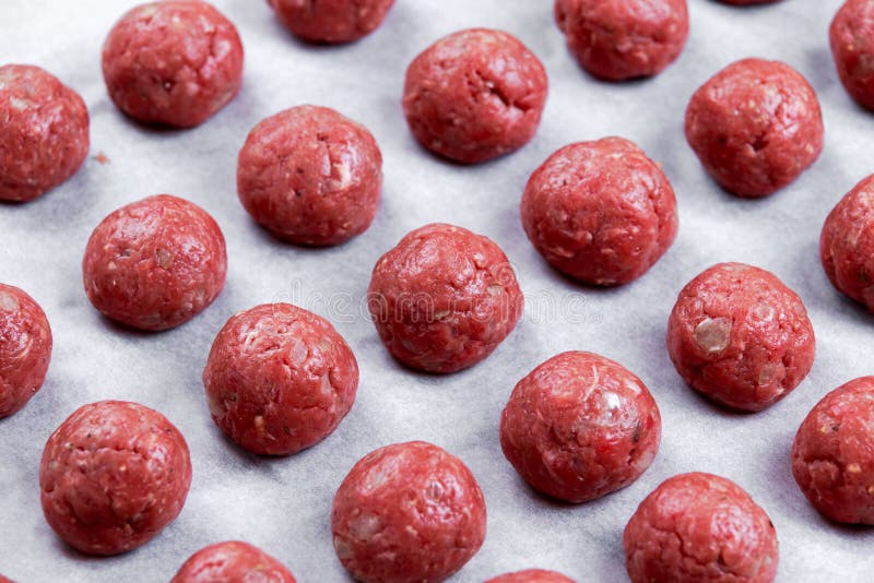 Raw Beef Meat Balls. Ready To Cook Stock Image - Image of cooking ...