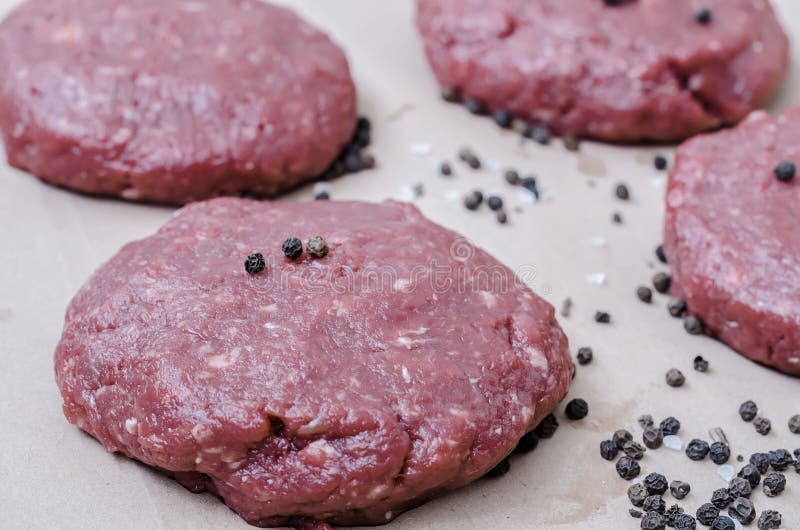 Raw Beef Meat for Burger before Preparation Stock Image - Image of ...