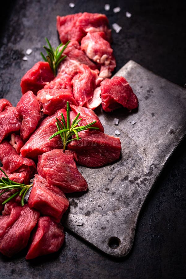 Raw Beef Meat and Ingredients for Cooking Stock Photo - Image of slice ...