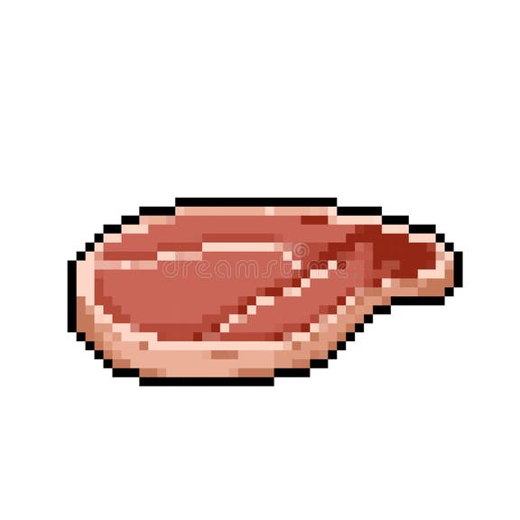Raw Uncooked Meat Pixel Styled Vector Illustration Stock Vector ...