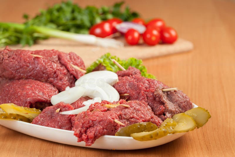 Raw beef meat stock photo. Image of food, cuisine, parsley - 34009732