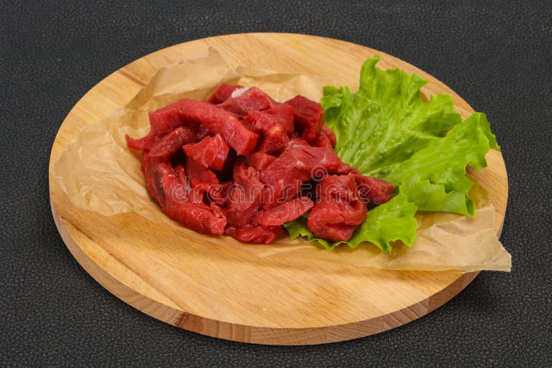 Raw Beef Meat Sliced for Cooking Stock Image - Image of food, cube ...