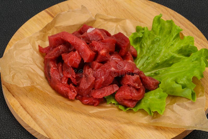 Raw Beef Meat Sliced for Cooking Stock Image - Image of pepper, steak ...