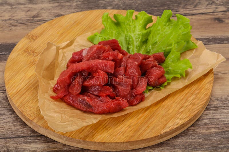Raw Beef Meat Sliced for Cooking Stock Image - Image of prepared, white ...