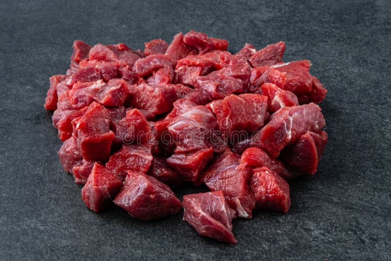 Raw Beef Meat on Stone Cutting Board Stock Image - Image of food, flat ...