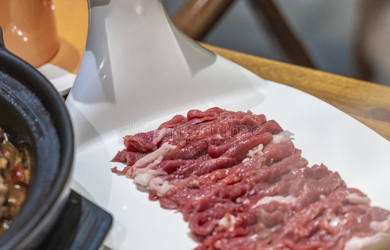 Raw Beef and Mutton Rolls on a Plate Stock Image - Image of loin, plant ...