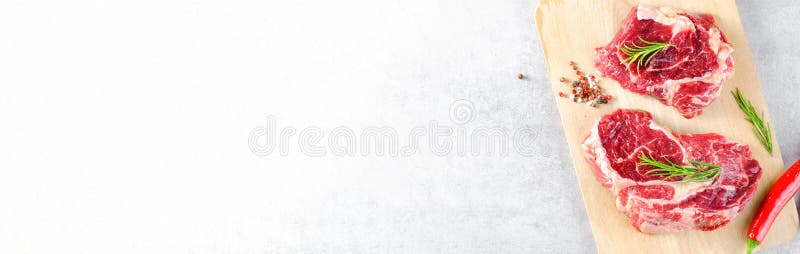 Raw Beef Organic Meat, Light Grey Background, Beef Steak Stock Image ...