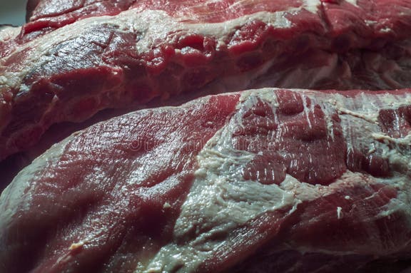 Raw Beef Rib with Fat and Copy Space Stock Image - Image of seafood ...