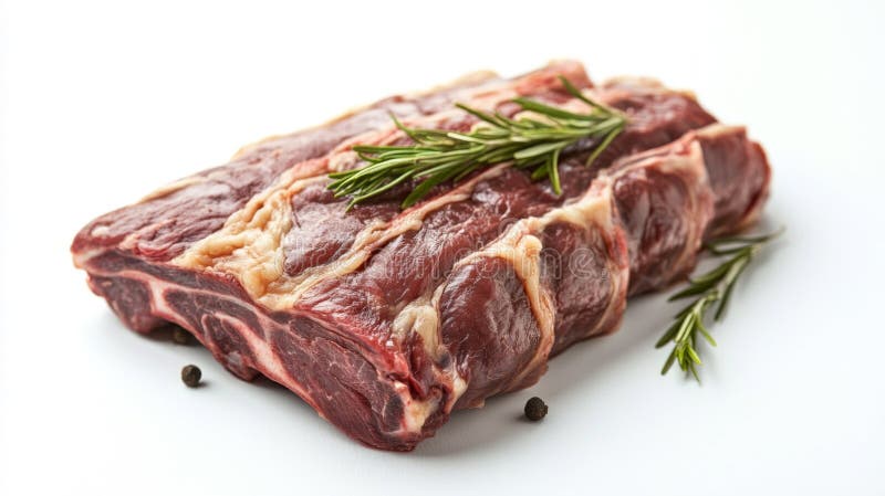 Raw Beef Rib Roast with Rosemary and Peppercorns Stock Illustration ...