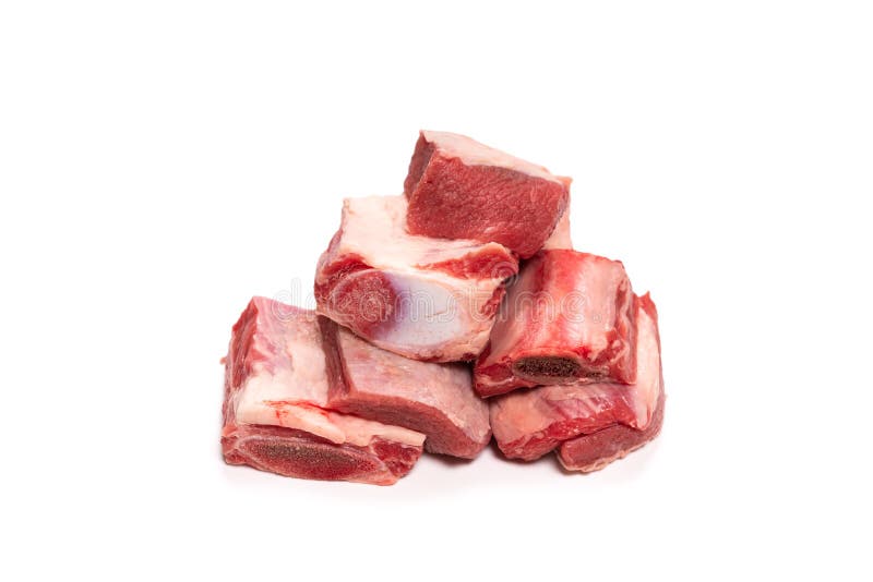 Raw Beef Ribs Isolated on White Background Stock Photo - Image of food ...